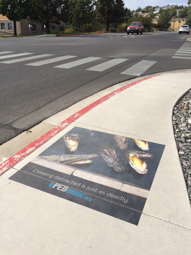 Sidewalk campaign aims to stop distracted walking | The Nevada Sagebrush